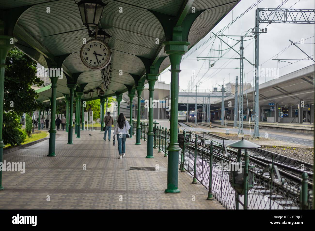 Covered path leading to the Krakow glowny central train station. Some ...