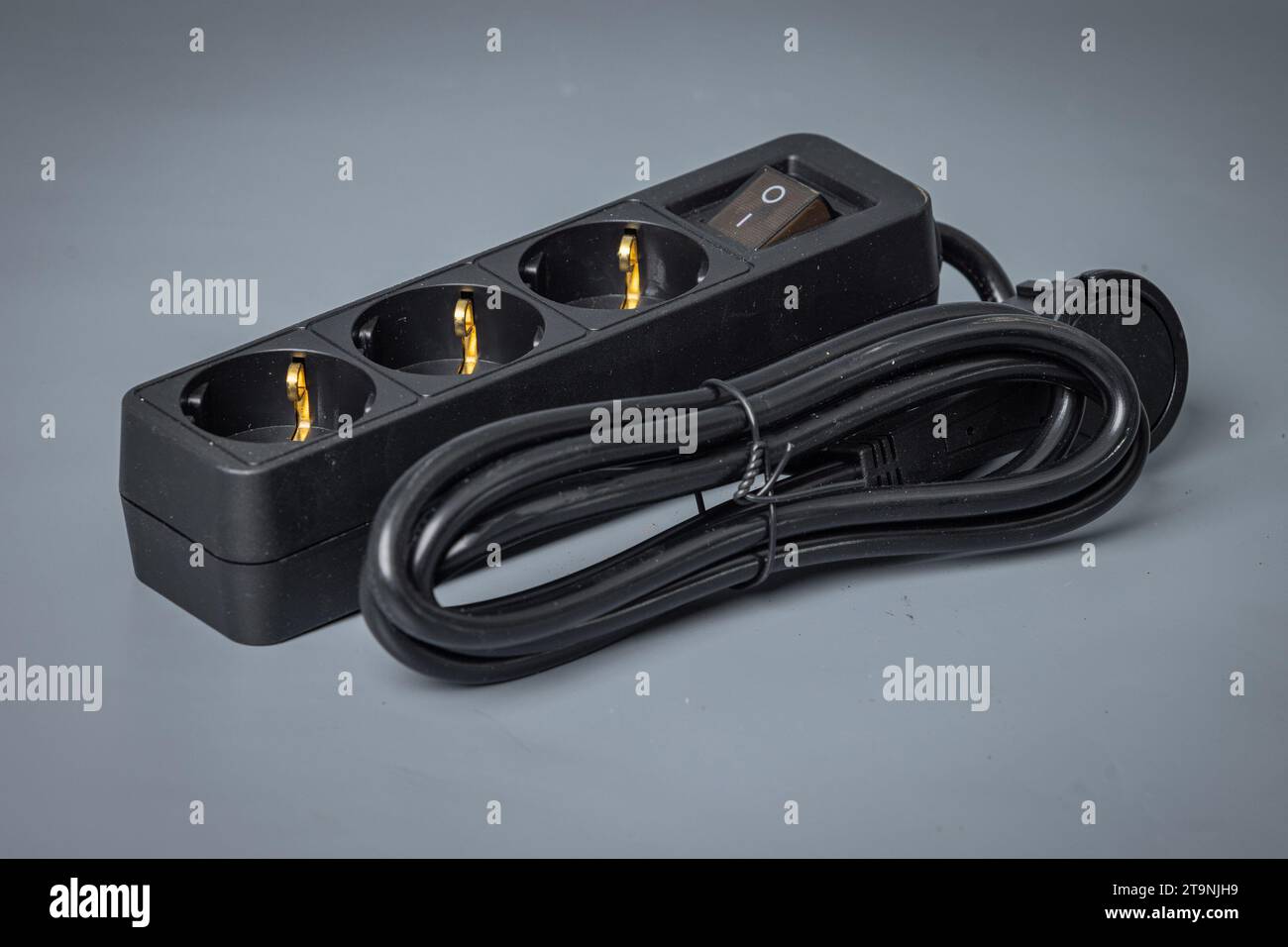 Electrical cord with three outlets and a power switch. Brand new black ...