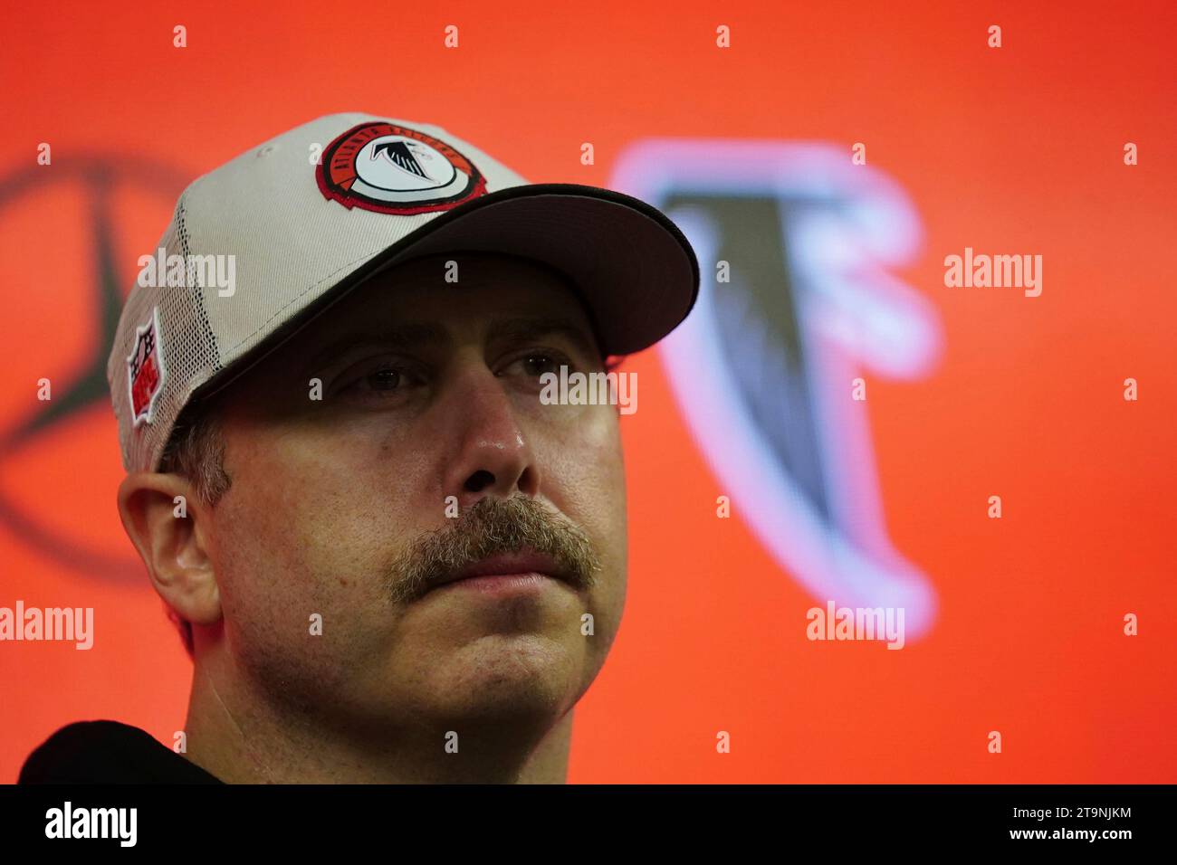 Atlanta Falcons head coach Arthur Smith speaks during a news conference ...