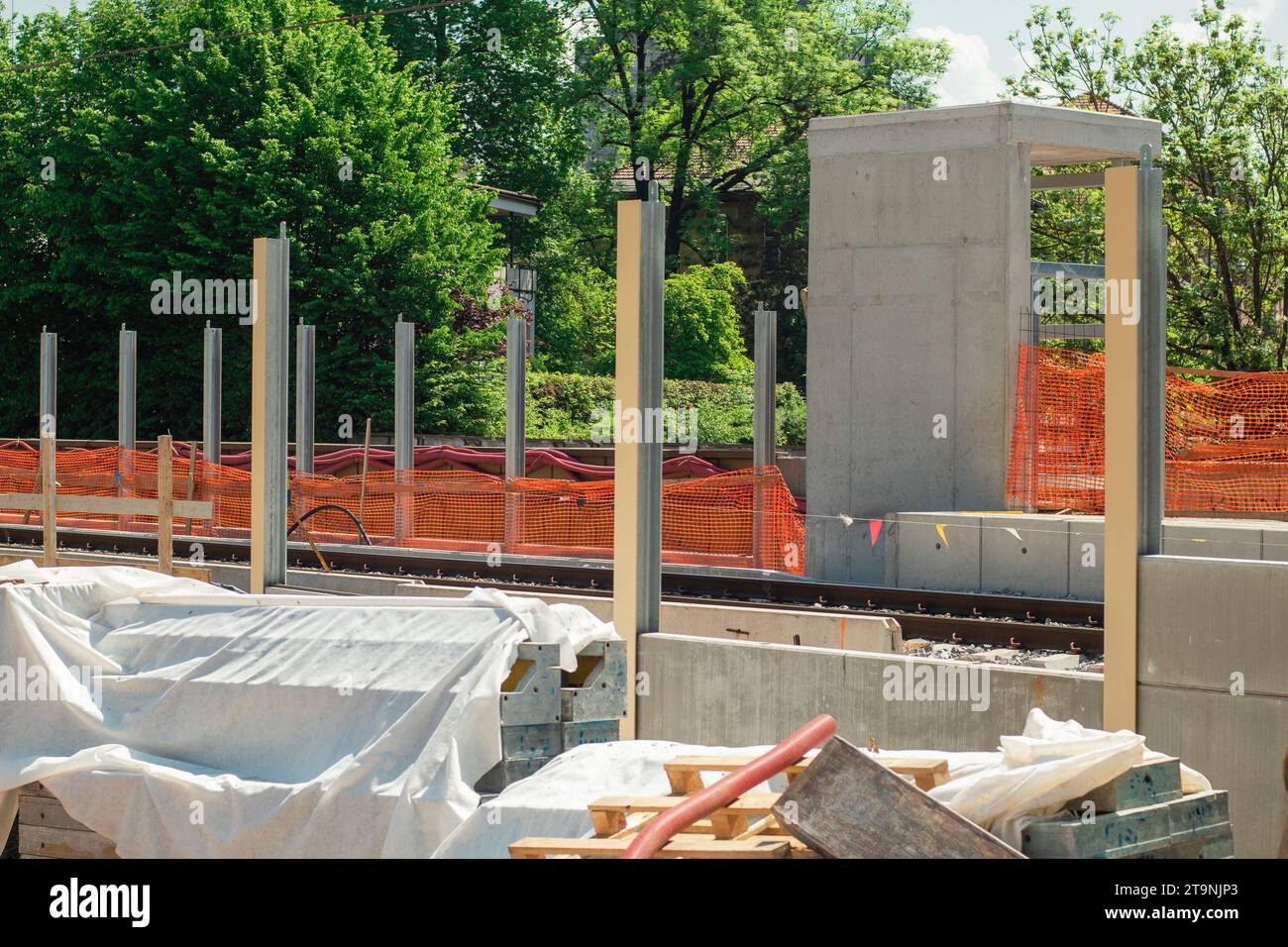 Creating a modern train station or stop. visible renovation or fresh ...