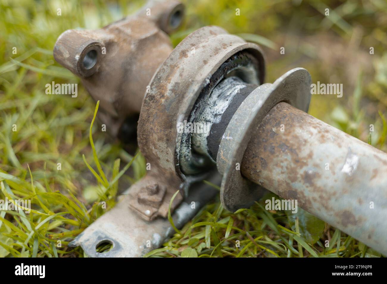 Central bearing and shell from a propeller shaft. Removed from a car ...