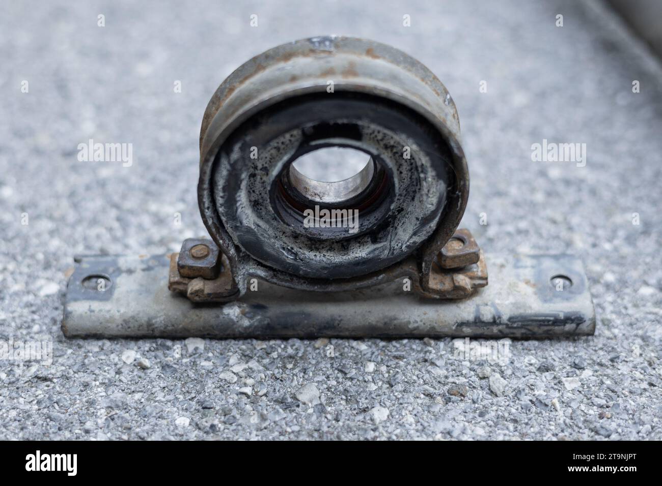 Detail of exposed central bearing and shell from a propeller shaft ...
