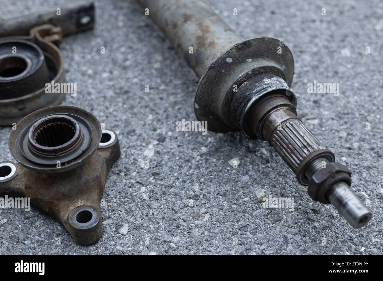 Exposed central bearing and shell from a propeller shaft. Removed from ...