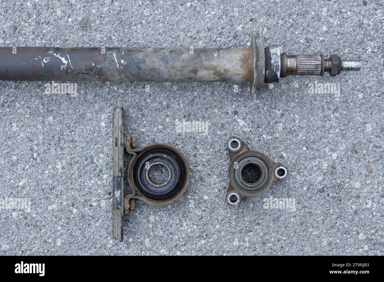 Exposed central bearing and shell from a propeller shaft. Removed from ...