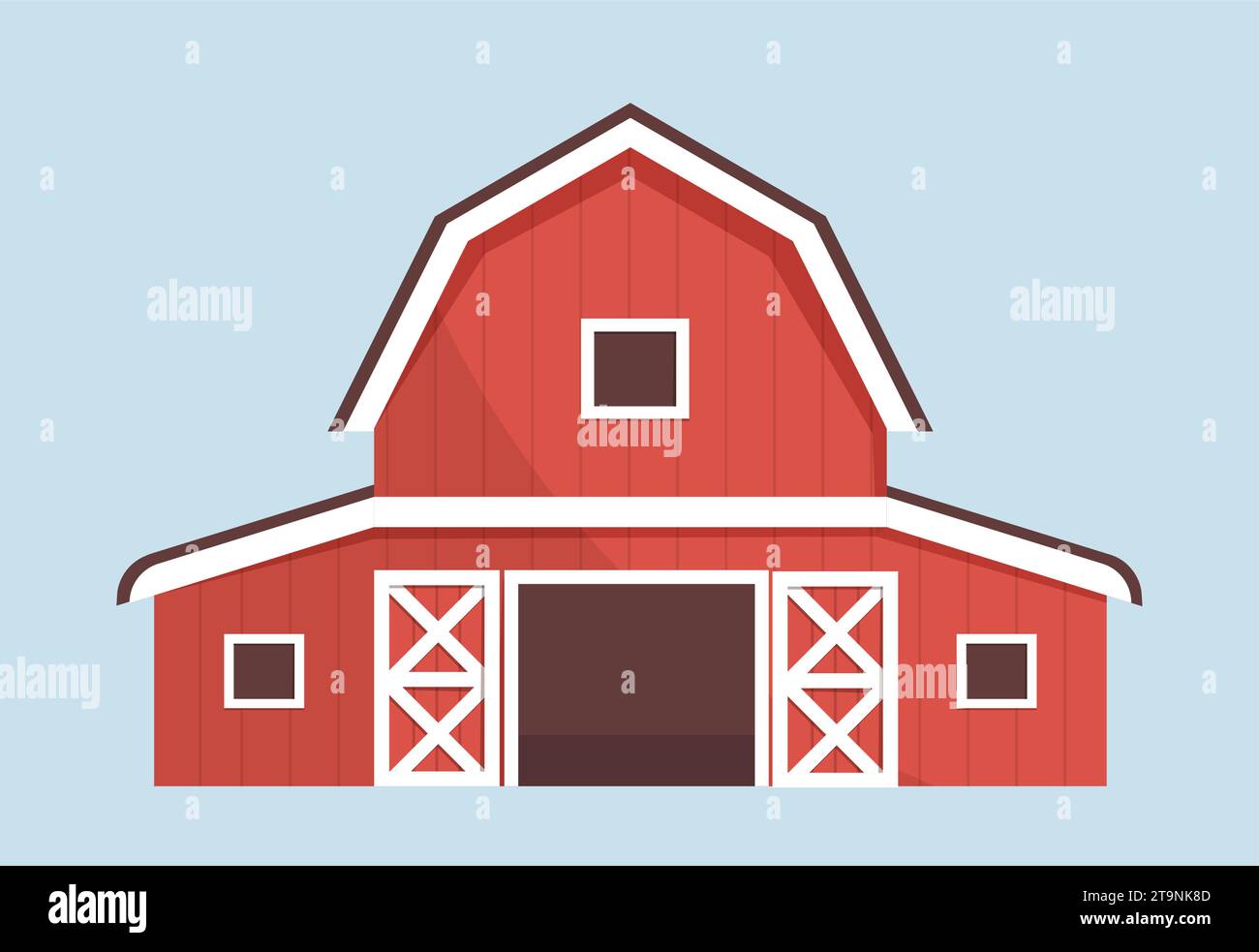 Farm building red roof Stock Vector Images - Alamy