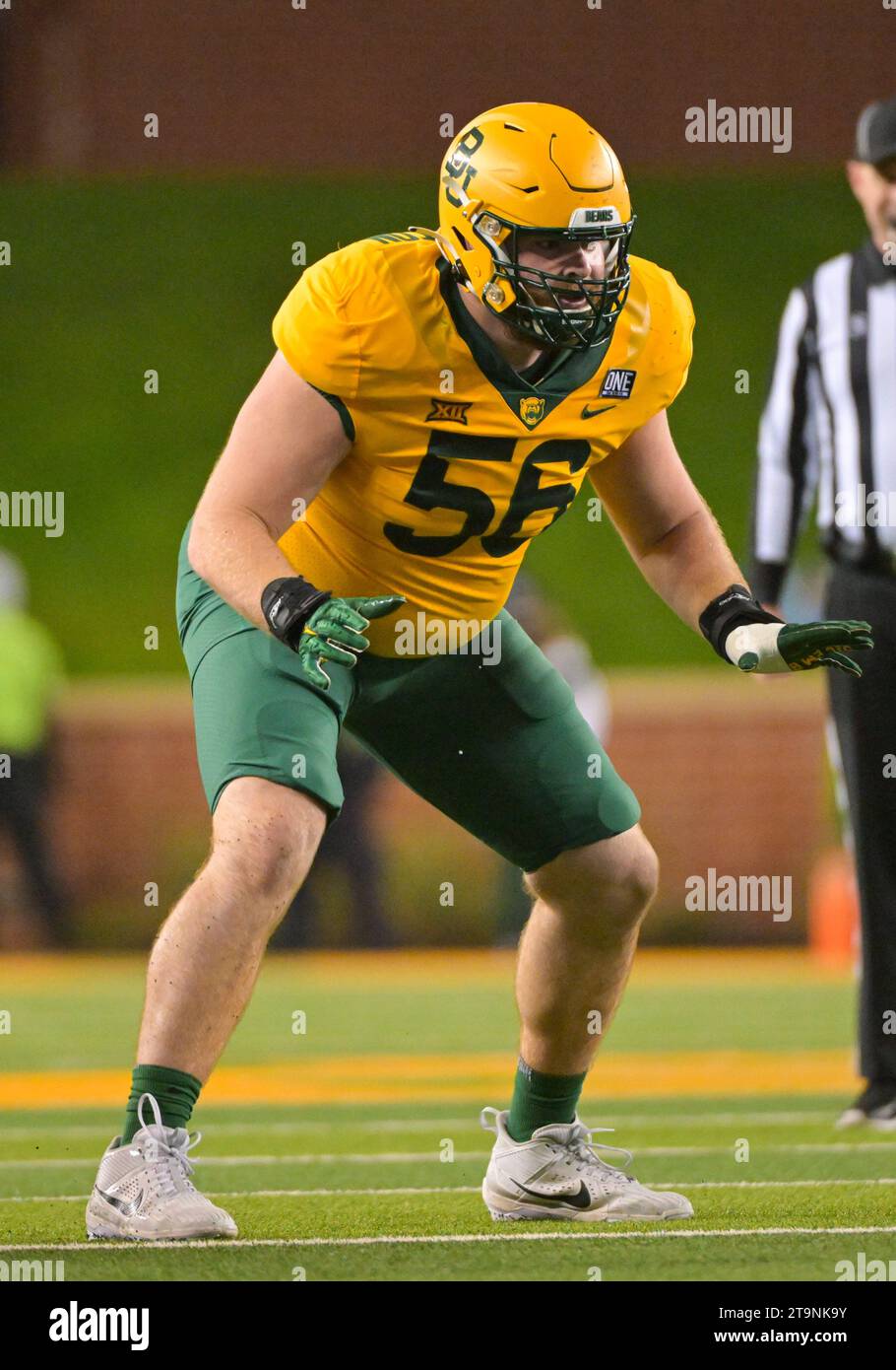 Waco, Texas, USA. 25th Nov, 2023. Baylor Bears offensive lineman Clark ...
