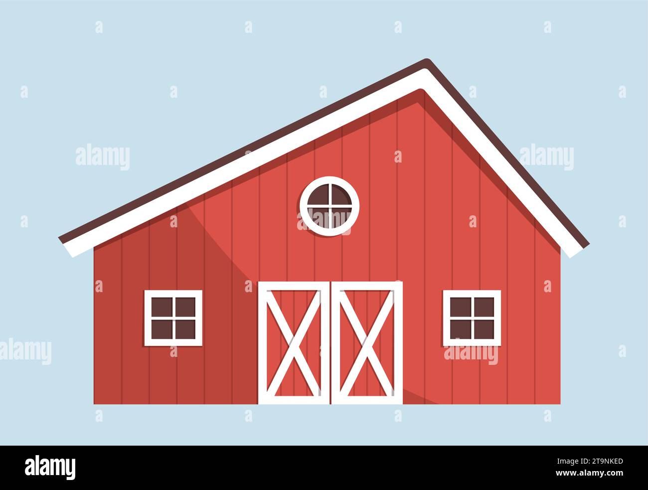 Farm building red roof Stock Vector Images - Alamy