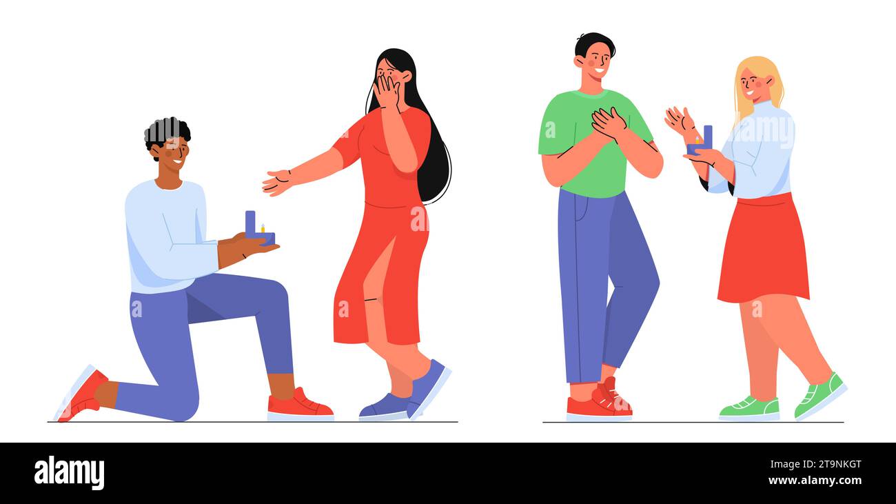 Wedding proposal vector set Stock Vector Image & Art - Alamy