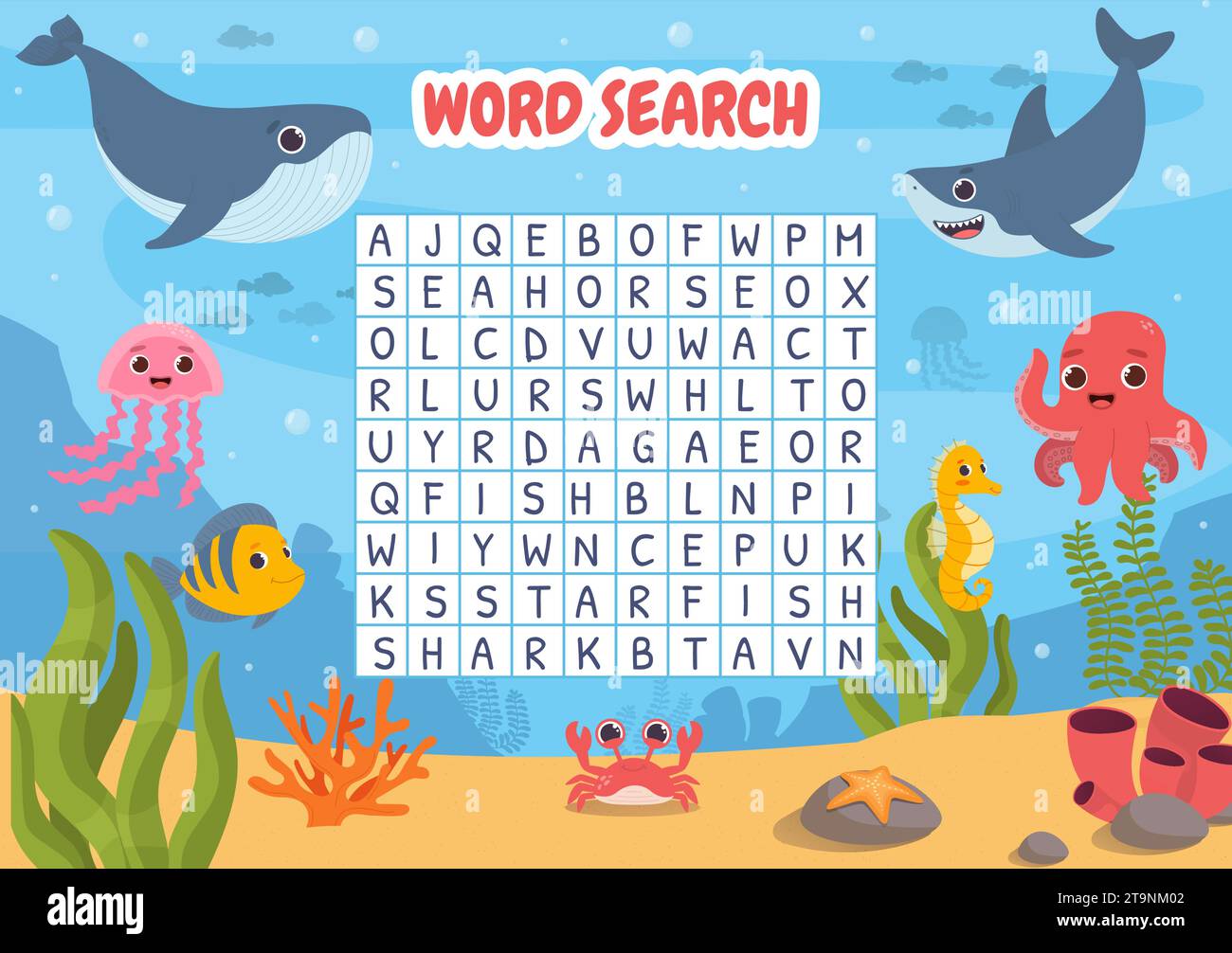 Sea word search vector concept Stock Vector Image & Art - Alamy