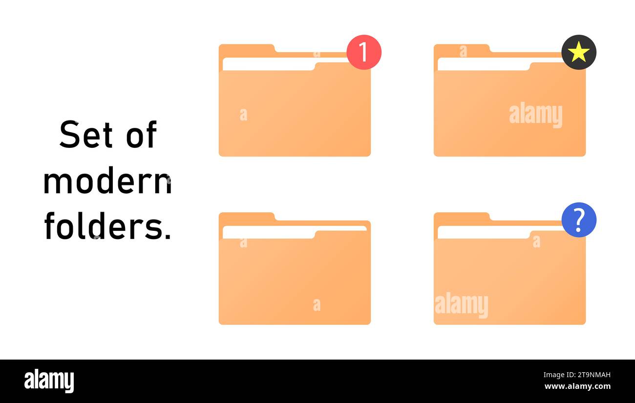 Set of modern folders icons for UI UX Stock Vector Image & Art - Alamy