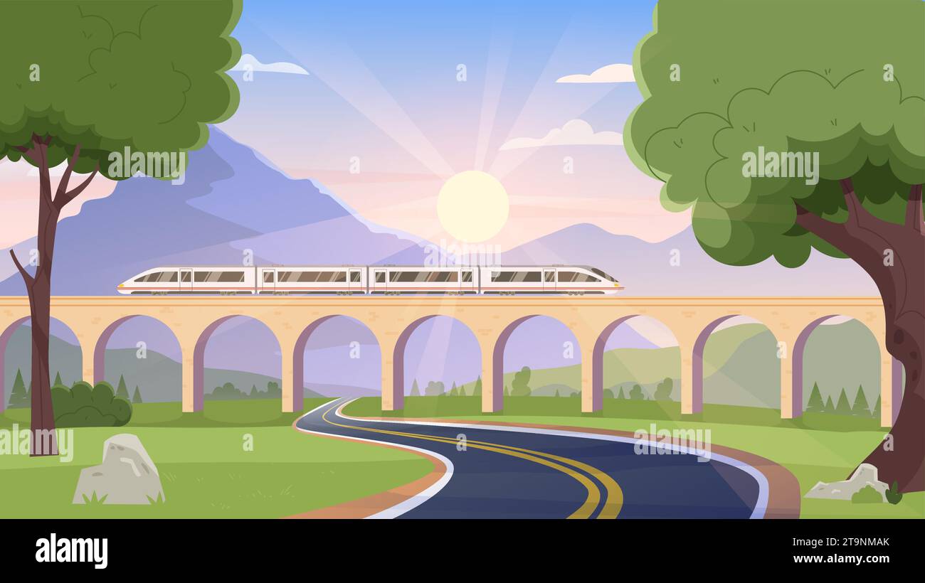 Europe mountain train Stock Vector Images - Alamy