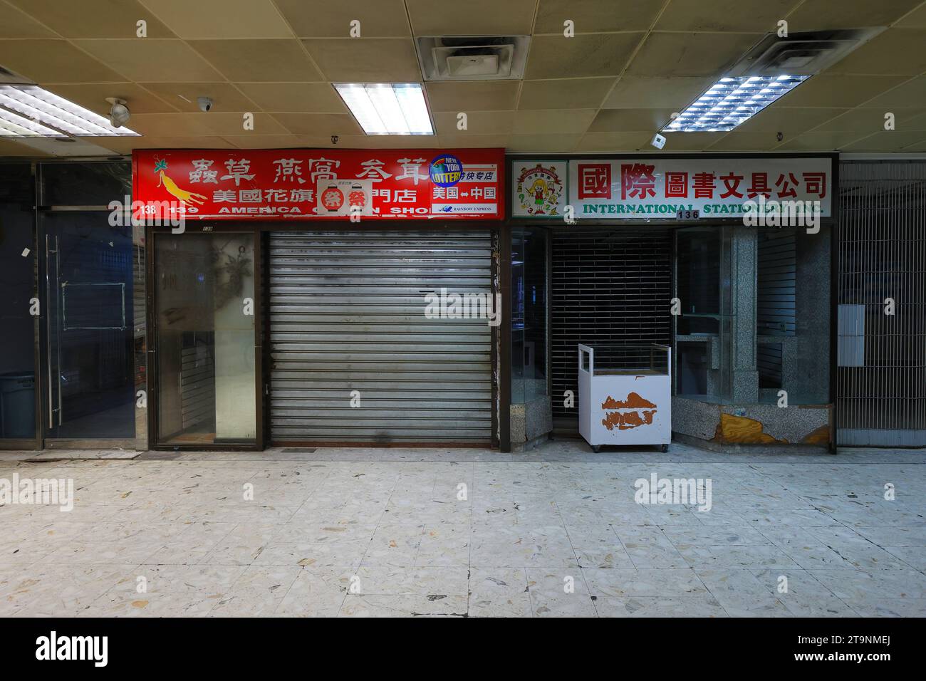 Two closed vendor booths located inside East Broadway Mall, 88 E ...