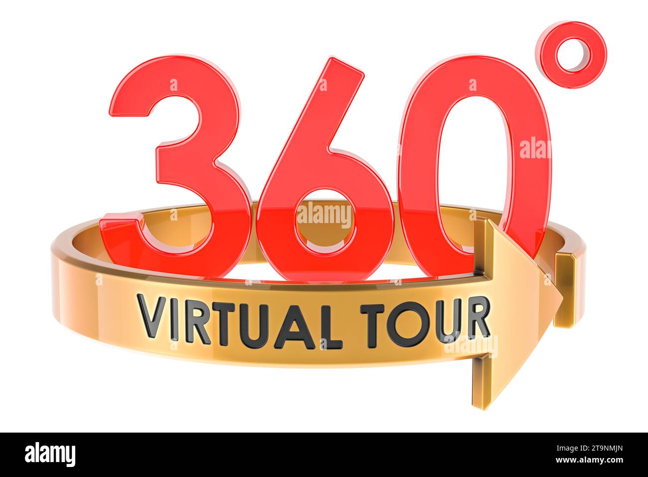 Virtual Tour 360 degrees, concept. 3D rendering isolated on white background Stock Photo - Alamy
