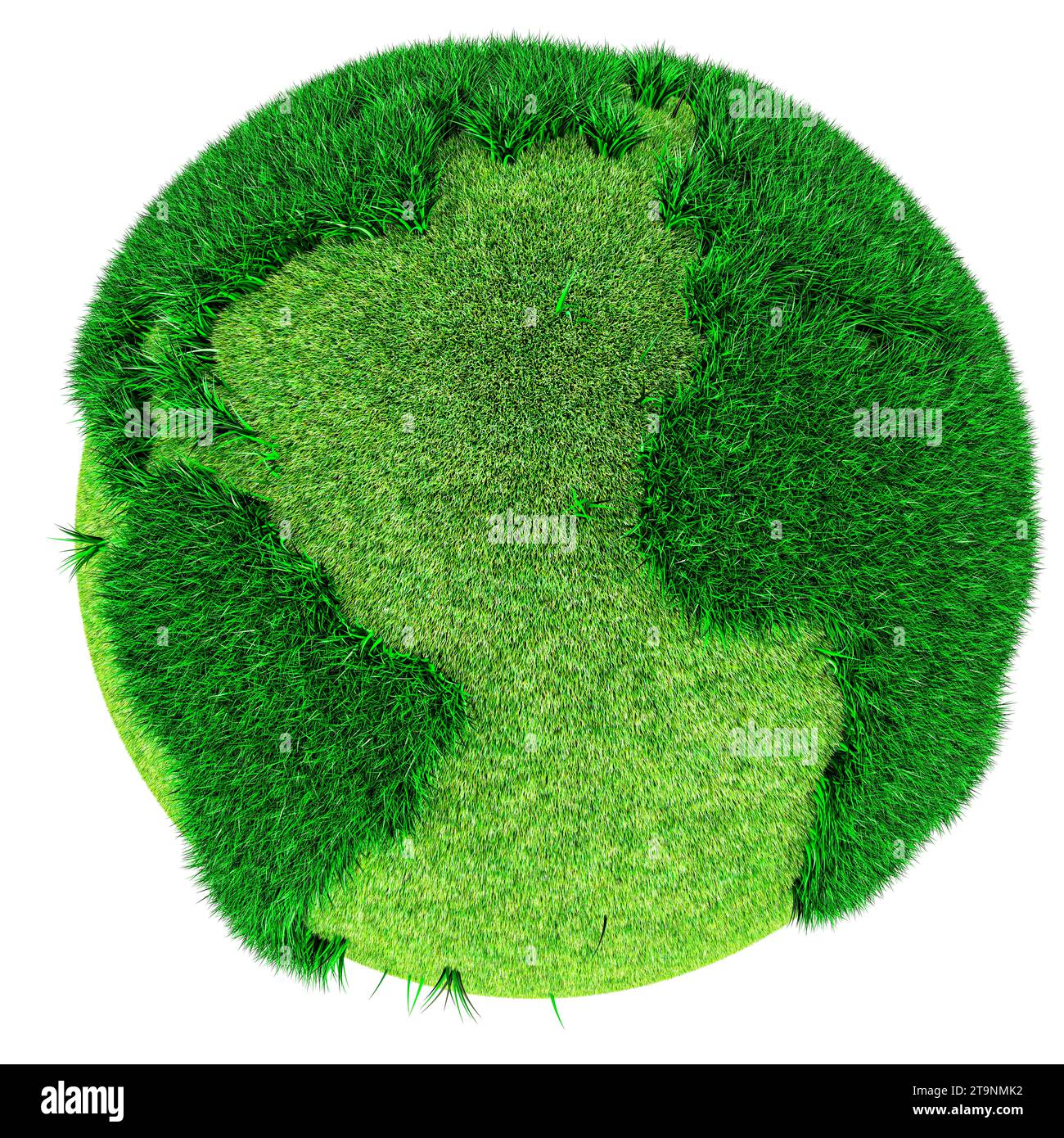 Grassy Earth Globe, 3D rendering isolated on white background Stock ...