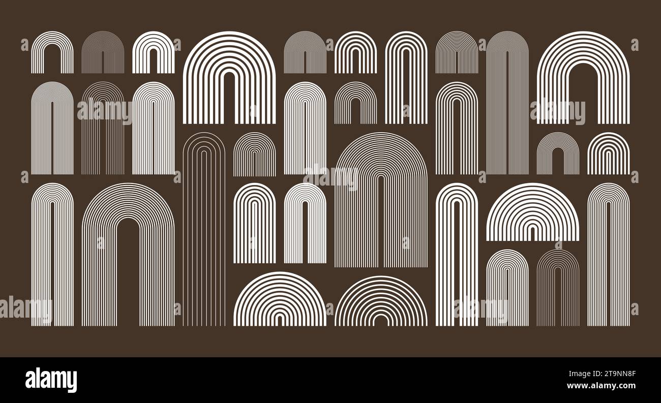 Mid century arch elements, modern geometric shapes. Contemporary design ...