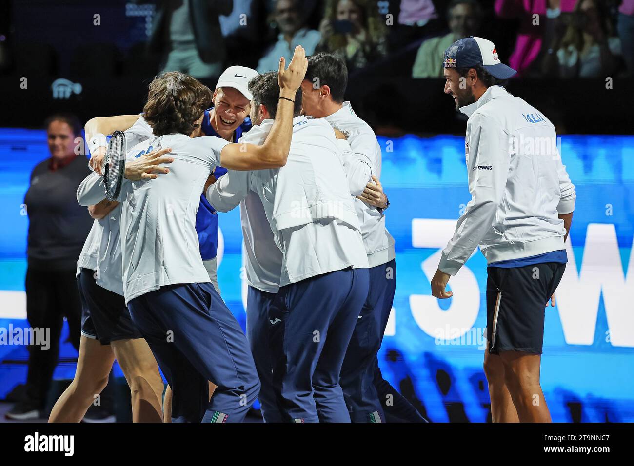 Malaga, Malaga, Spain. 26th Nov, 2023. u.a. Jannik Sinner (ITA), Lorenzo Musetti (ITA), Matteo ...