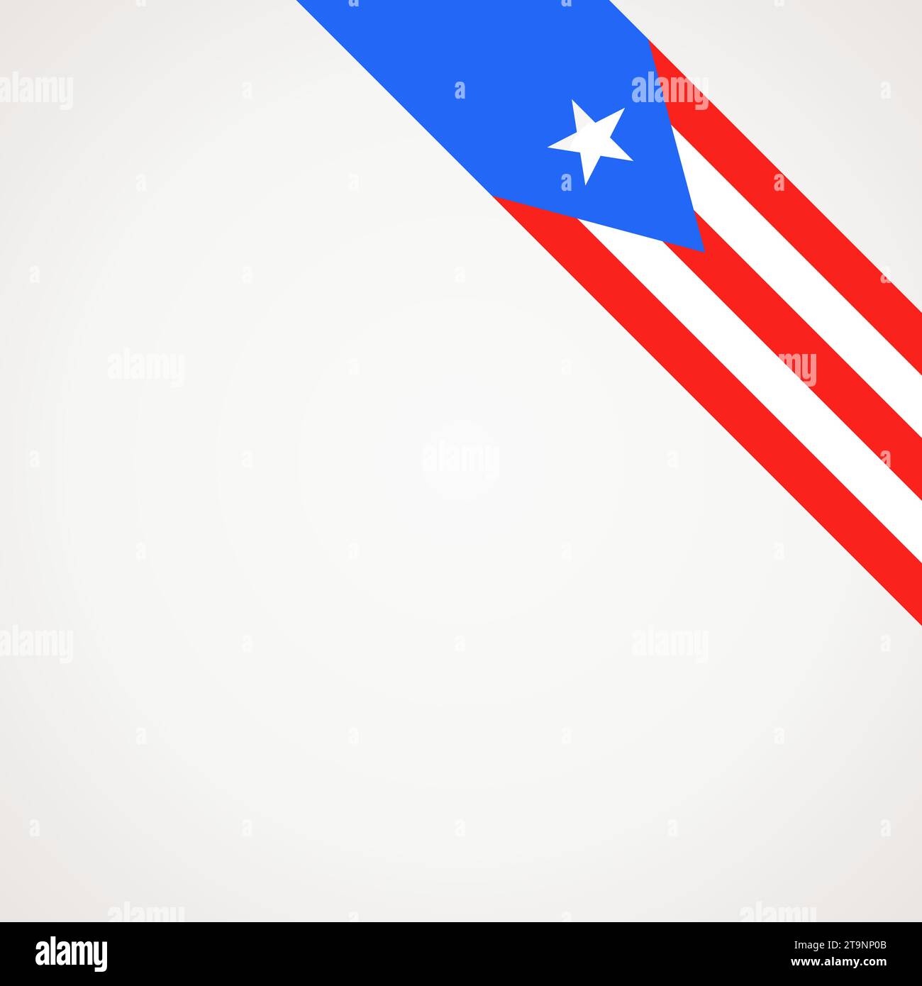 Corner slanted ribbon flag of Puerto Rico for a top right aera of a ...