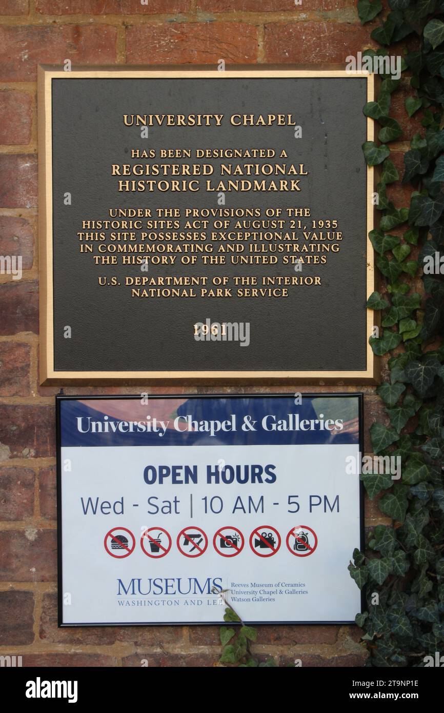 Lexington, USA. 26th Nov, 2023. Exterior view of Lee Chapel, now known ...