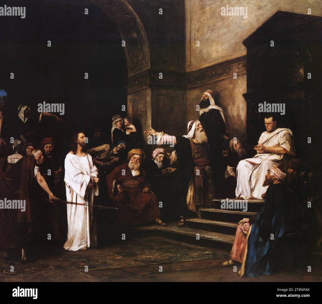 Christ before Pilate (detail) 1881 by Mihaly Munkacsy Stock Photo - Alamy