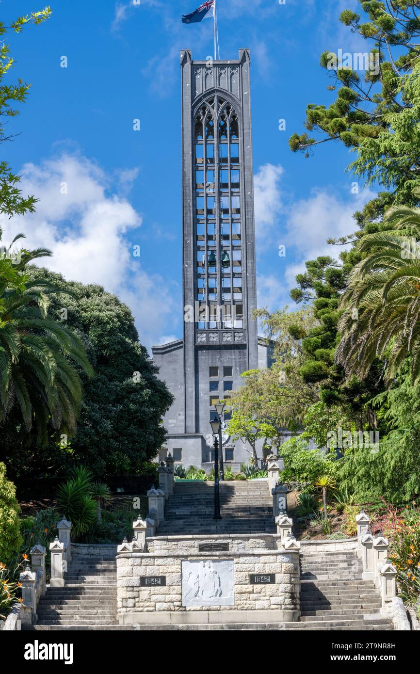 View of the spire of the Christ Church Anglican Cathedral in Nelson New ...