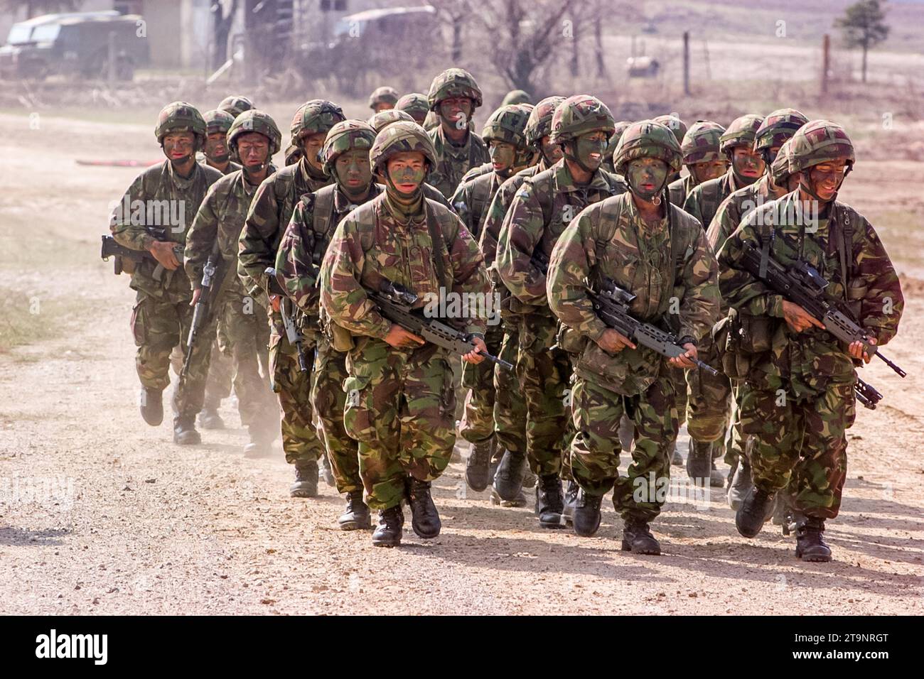 British Gurkhas soldiers exercise at fire range Manjaca in Bosnia and ...