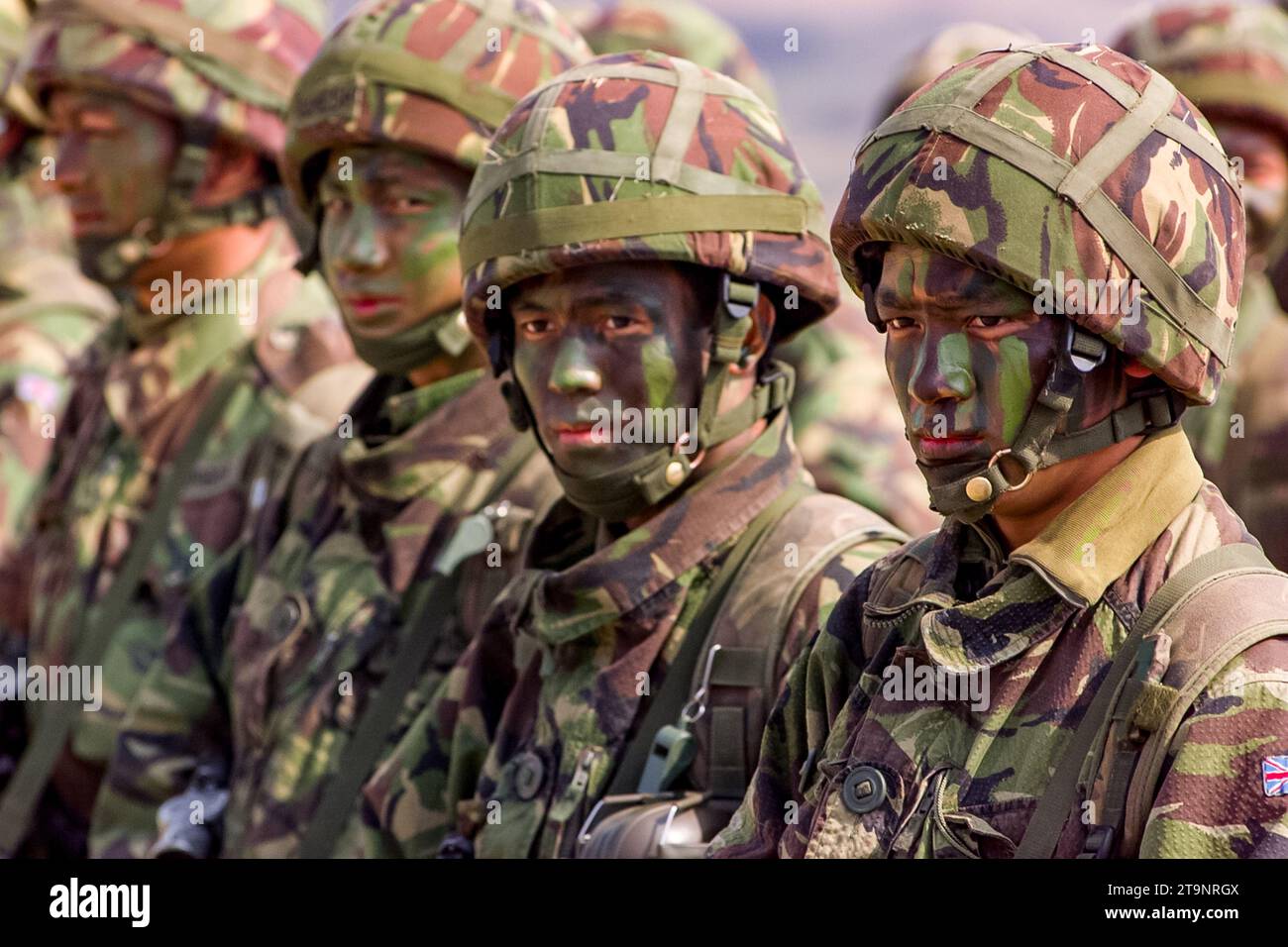 British Gurkhas soldiers exercise at fire range Manjaca in Bosnia and ...