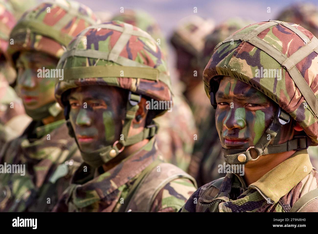 British Gurkhas soldiers exercise at fire range Manjaca in Bosnia and ...