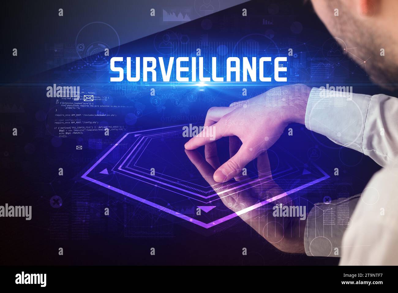 Hand touching digital table concept concept Stock Photo - Alamy