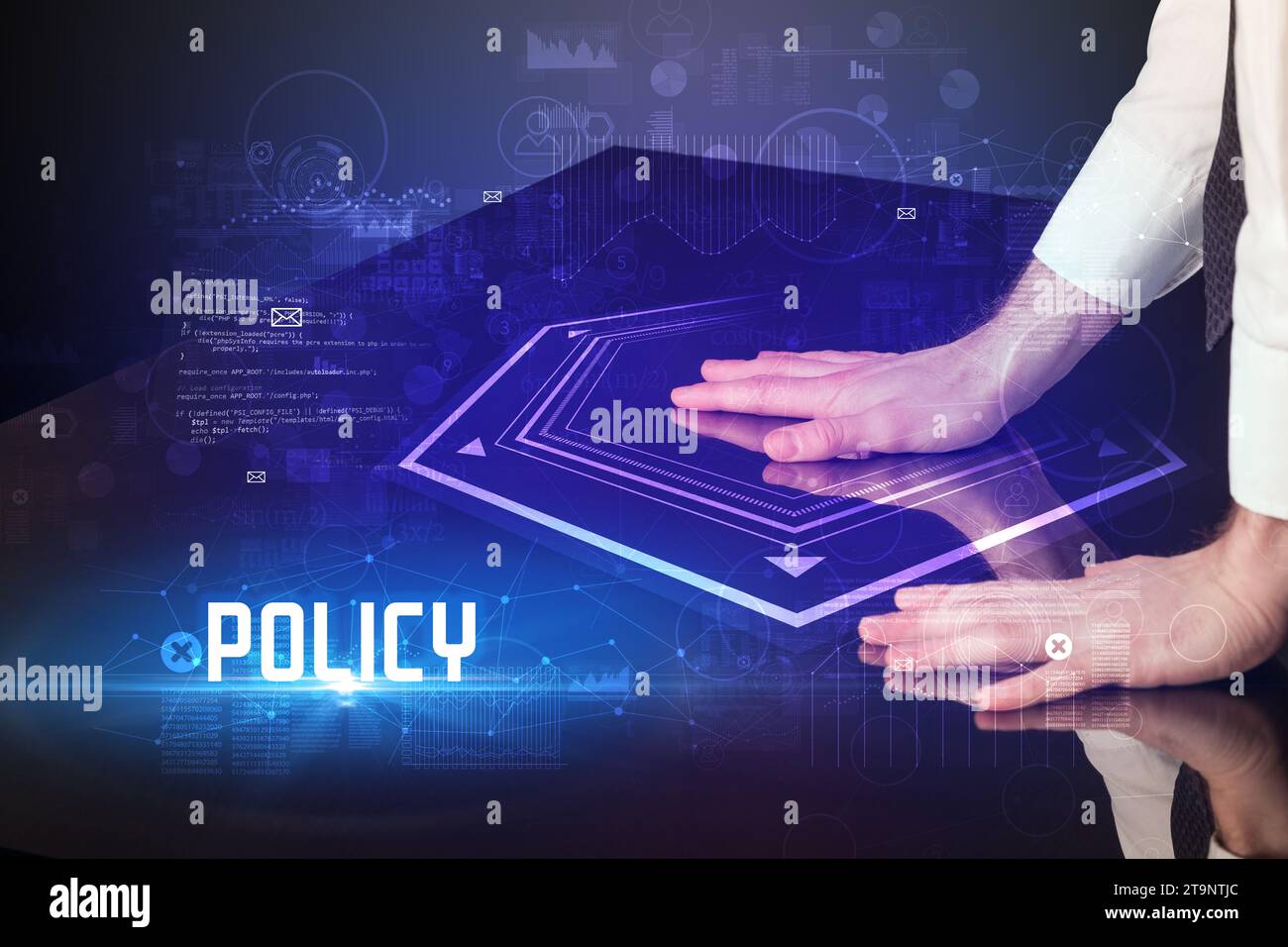 Hand touching digital table concept concept Stock Photo - Alamy