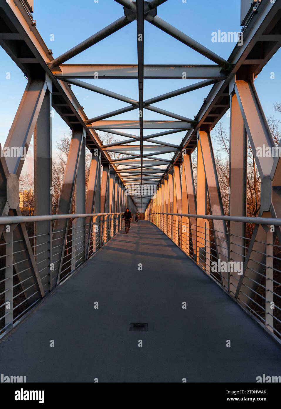 View at the pedestrian passage, golden hour light Stock Photo - Alamy