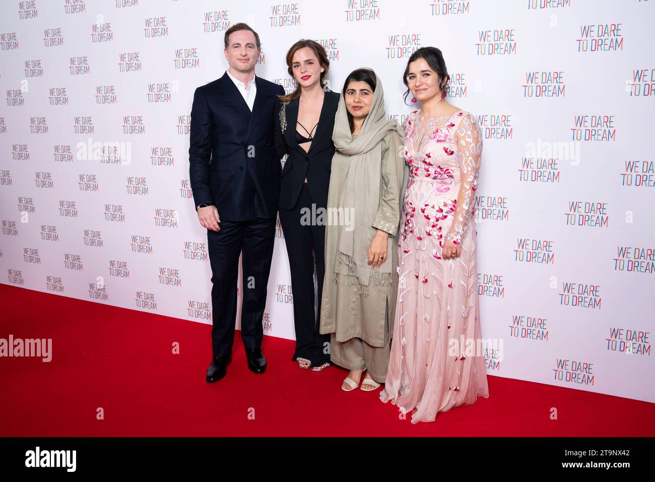Producer Joe Gebbia, from left, Malala Yousafzai, Emma Watson and ...