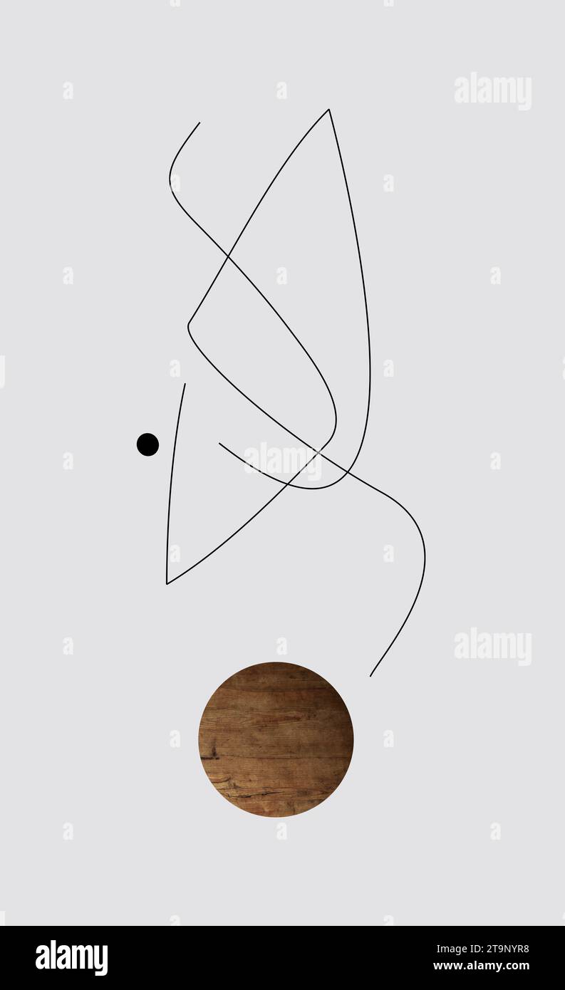 A unique minimalist abstract silhouette of a shrimp made of several ...