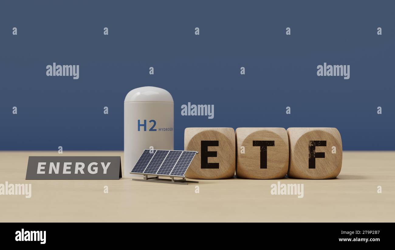 The background of introducing "Green energy ETF", 3d rendering Stock ...