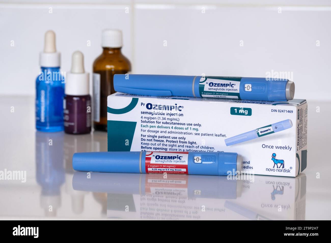 Montreal, CA - 25 November 2023: Ozempic semaglutide injection pens and ...