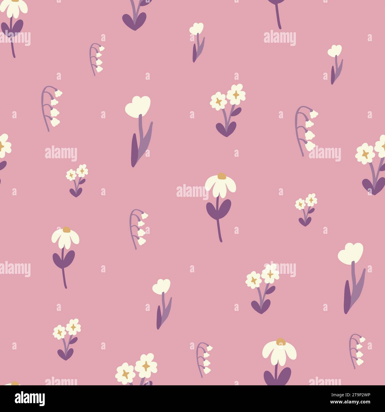 Spring Flowers Print Seamless Floral Pattern Stock Vector Image And Art Alamy