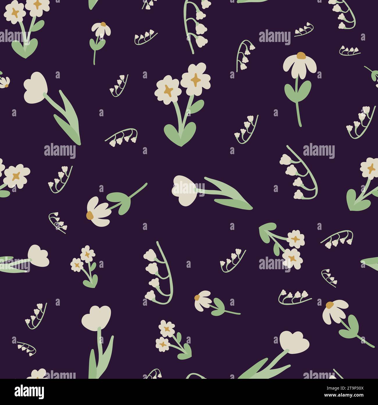 Spring flowers print seamless floral pattern Stock Vector Image & Art ...