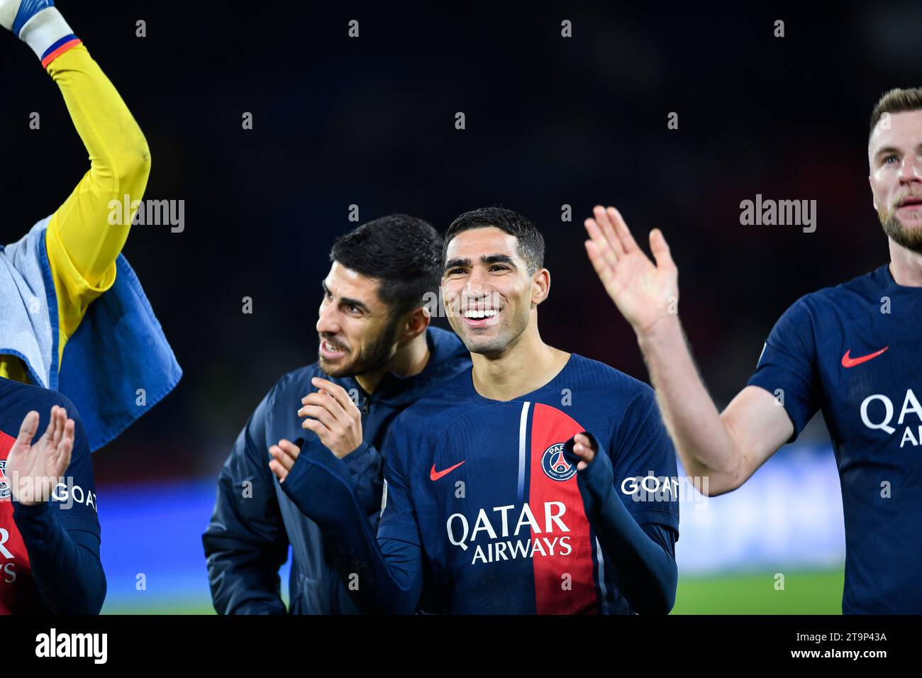 Marco Asensio and Achraf Hakimi during the Ligue 1 football (soccer ...