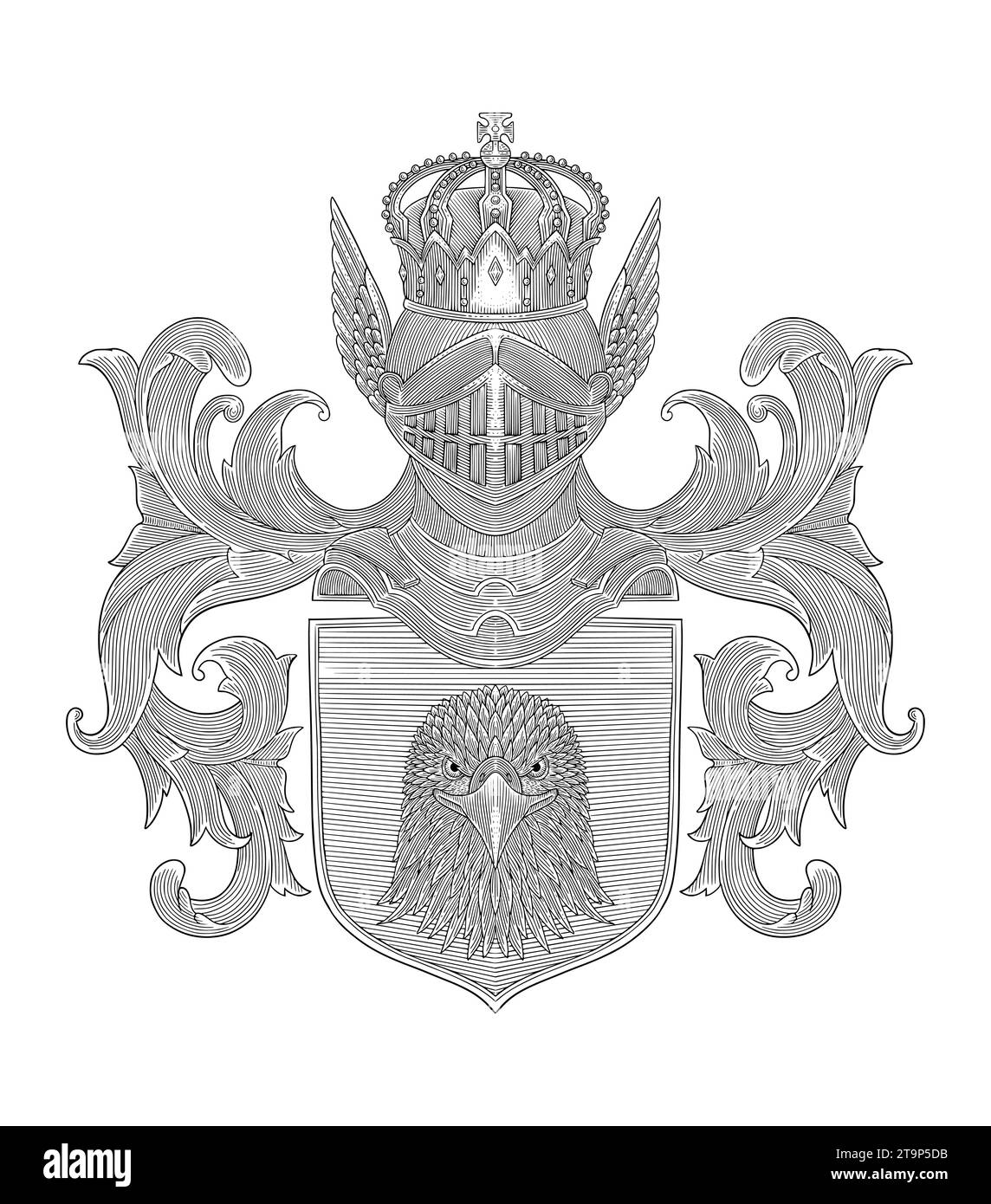 Family coat of arms, vintage engraving drawing style vector ...