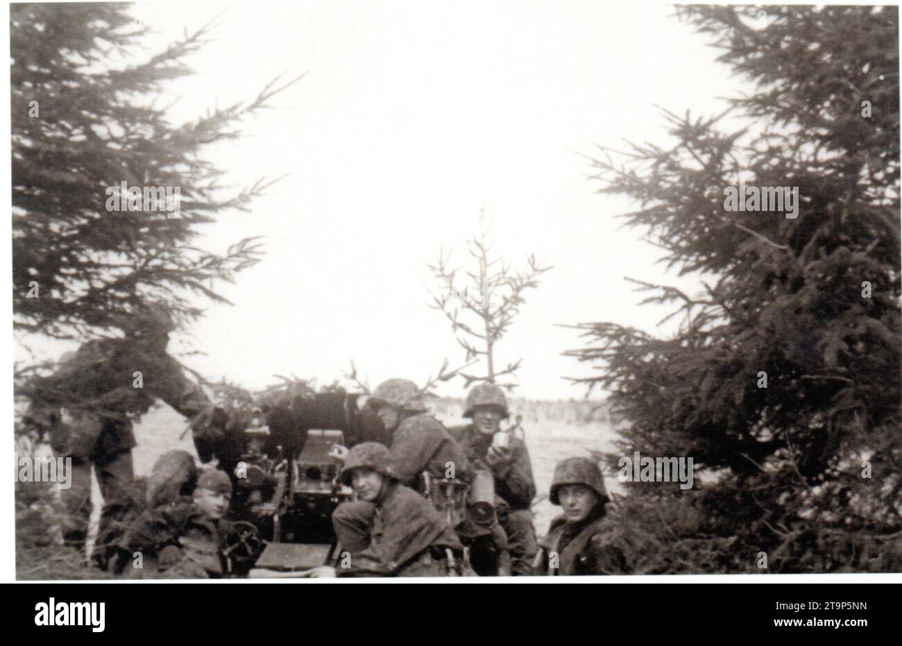 World War Two Private B&W photo Waffen SS men train on a Light Infantry ...