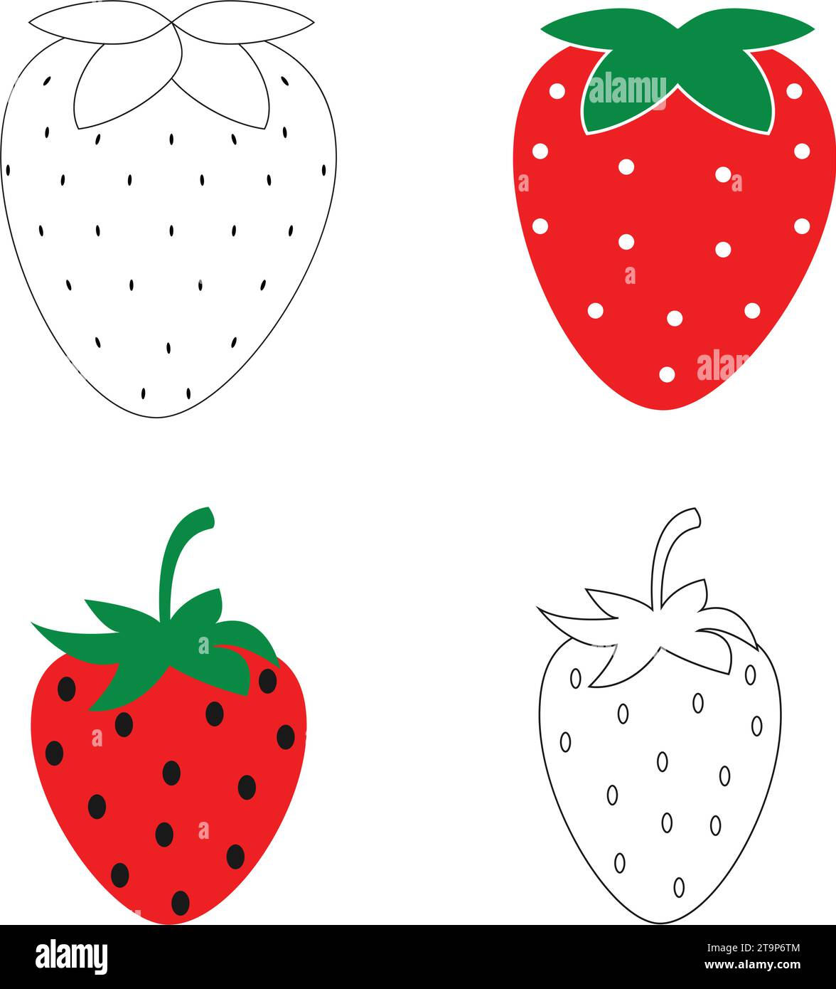 Vector outline strawberry fruit food hi-res stock photography and ...