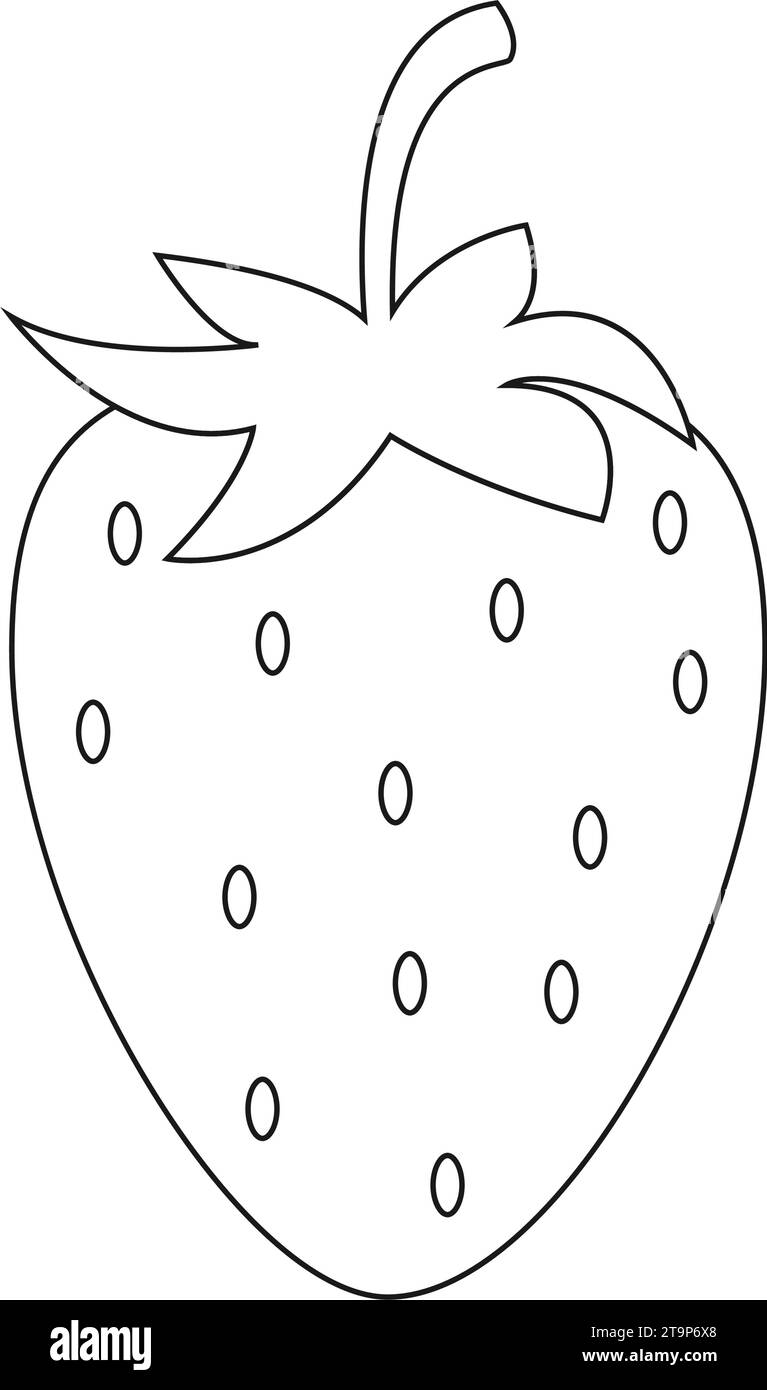 Vector outline strawberry fruit food hi-res stock photography and ...