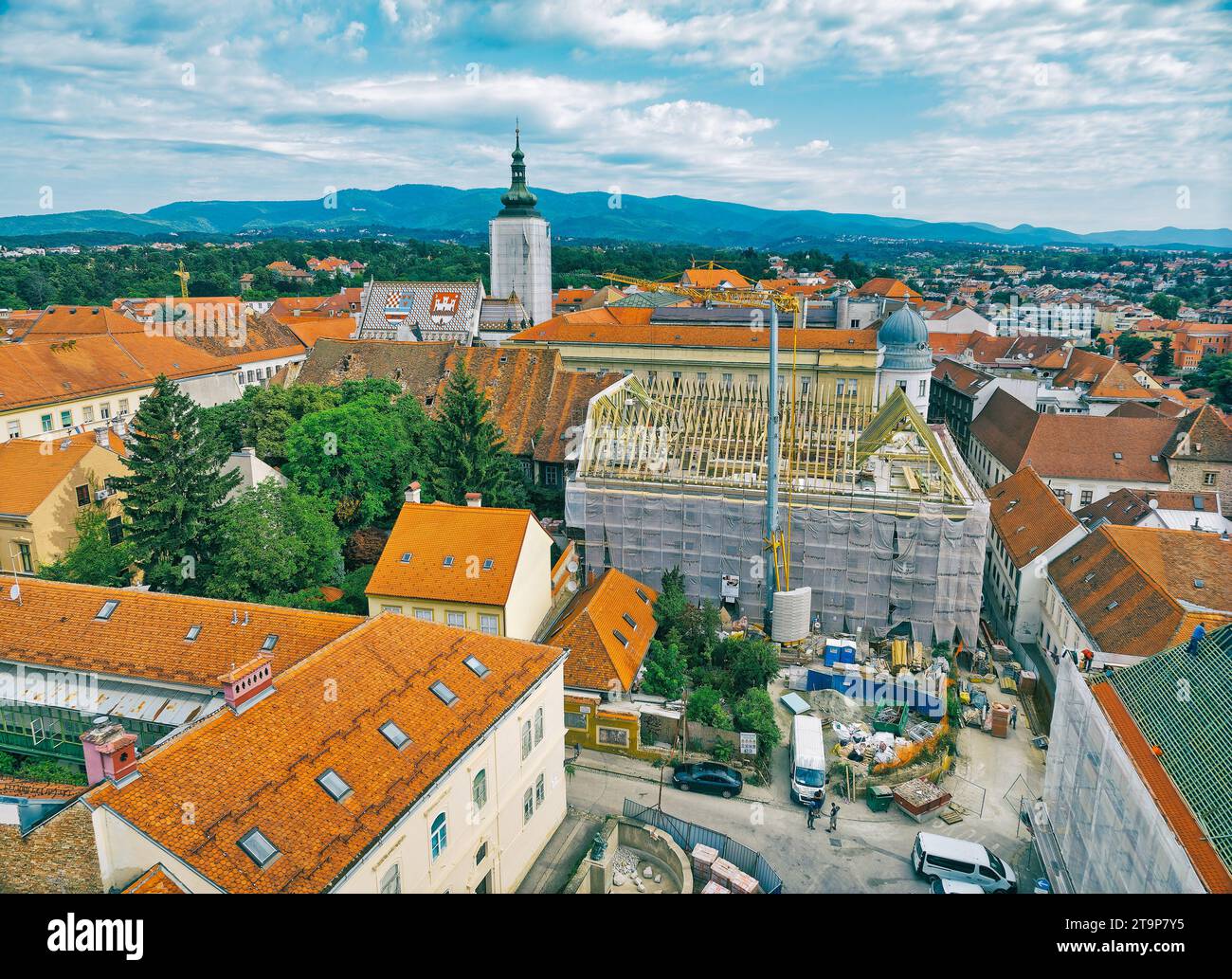 Gornji Grad Restoration Panorama, Zagreb Stock Photo - Alamy