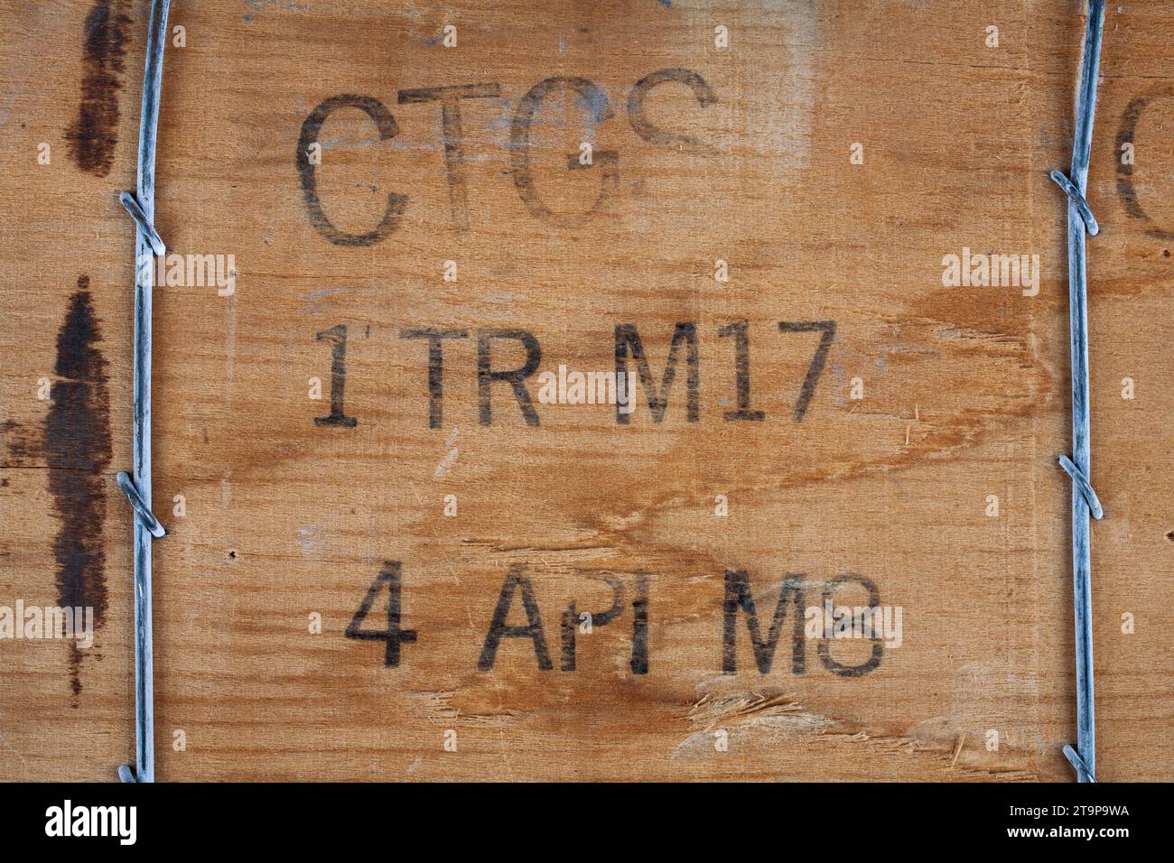 wood texture background from army ammunition wooden crate with type and ...
