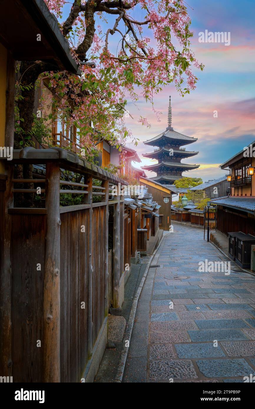 Kyoto, Japan - April 6 2023: The Yasaka Pagoda known as Tower of Yasaka ...