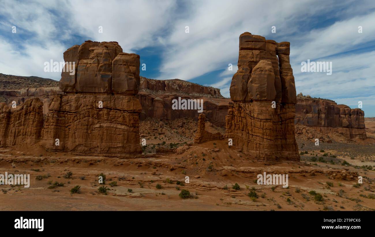 Moab, UT, USA. 3rd Nov, 2023. Aerial photography of Utah's mesmerizing ...