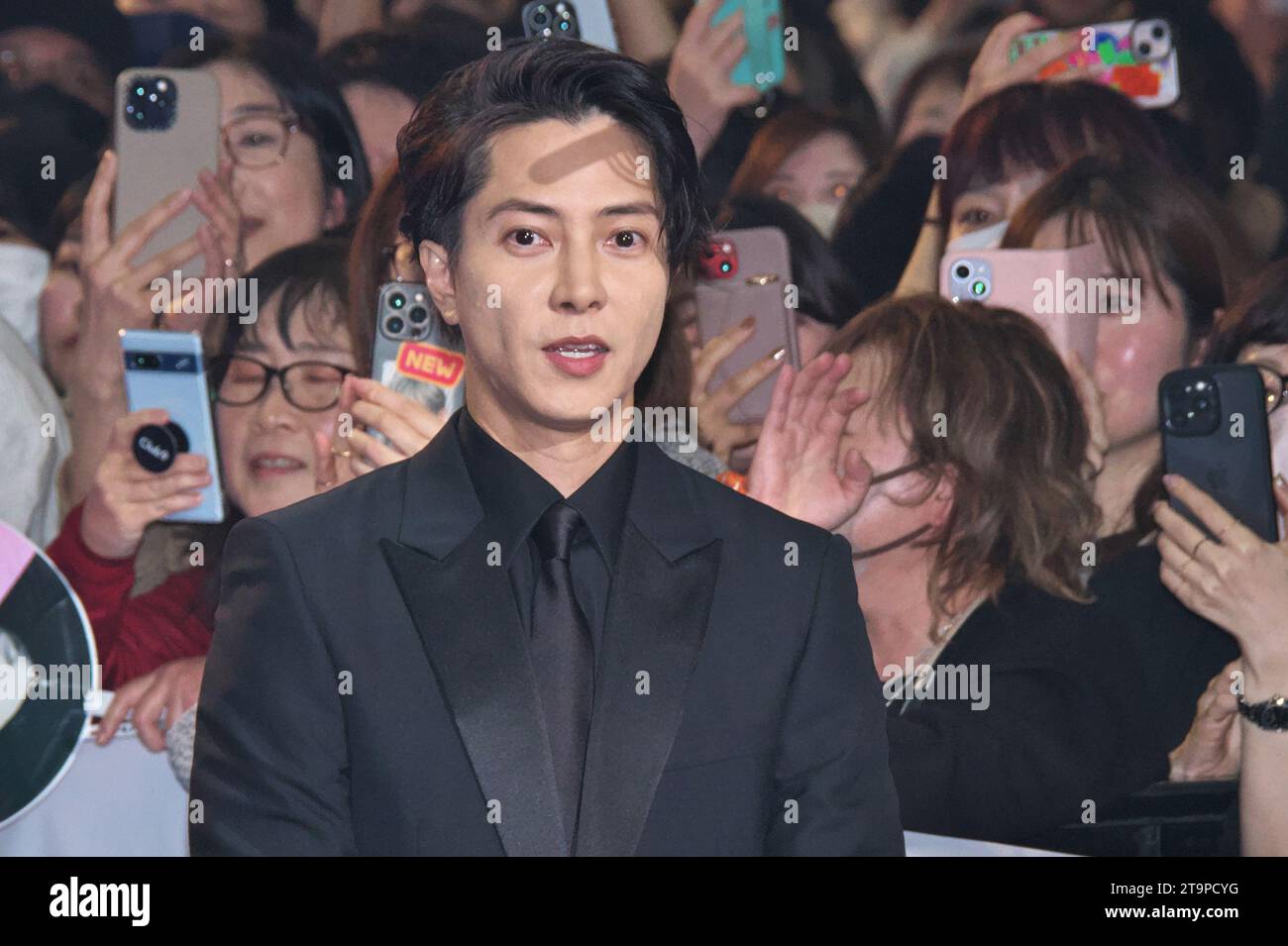 Japanese actor and singer Tomohisa Yamashita attends the MTV VMAJ(Video ...