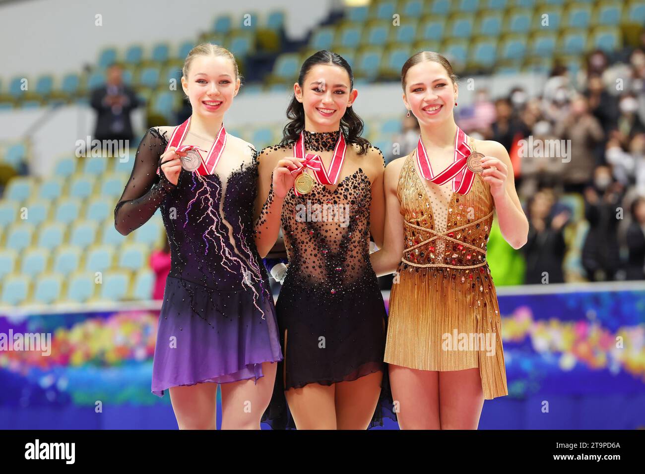 (L-R) Lindsay Thorngren (USA), Ava Marie Ziegler (USA), Nina Pinzarrone ...