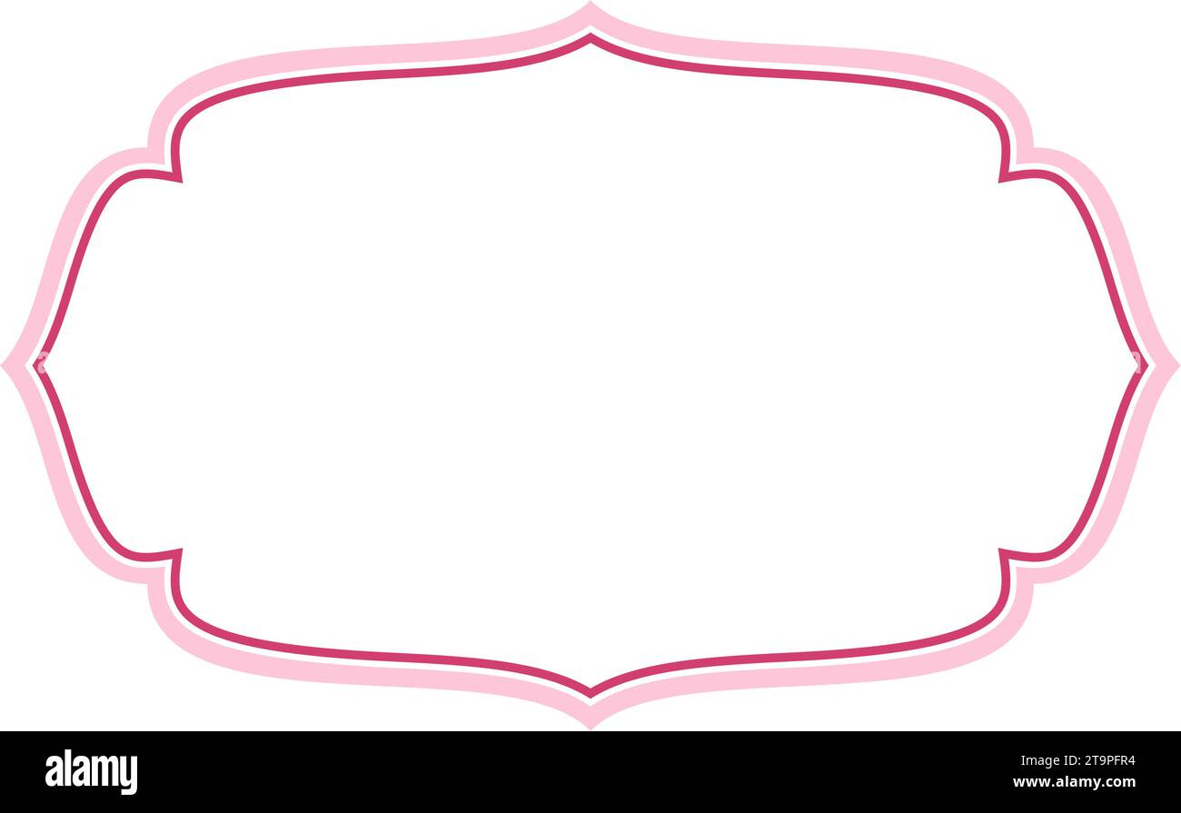 Outline Pink Frame. Simple Vintage Style Decorative Border. Empty Copy ...
