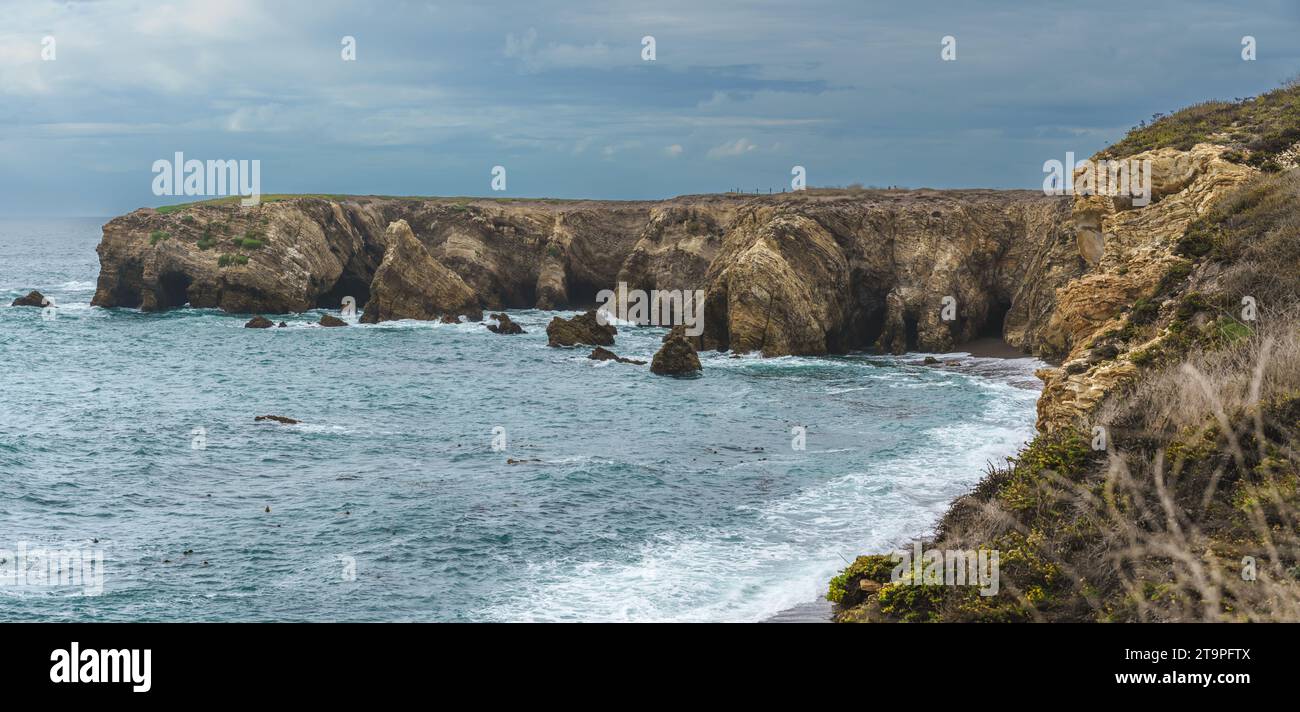 A breathtaking panorama showcasing the dramatic beauty of a coastal ...