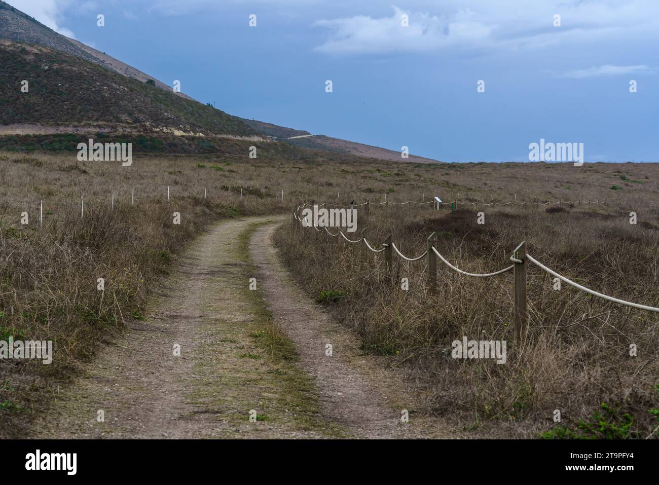 Hiking trail along the coastal shore at Point Buchon Overlook in ...